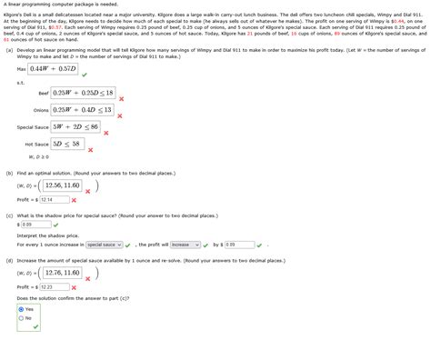Solved A Linear Programming Computer Package Is Needed61