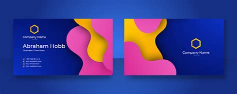 현대 창조적이고 깨끗한 다채로운 명함 디자인 템플릿 트렌디 한 단순한 추상 기하학적 세련된 웨이브 라인이있는 고급 우아한 명함