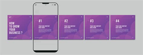 Set Of Carousel Post Template Editable Carousel Post Social Media Carousel Post For Business