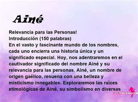 Significado Del Nombre Ainé Ley Femenina Frases Para Mujeres Imágenes