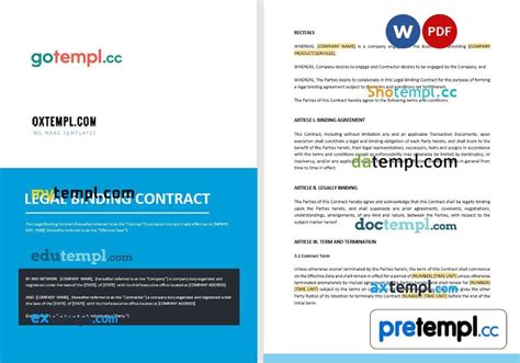 Agreement Binding Contract Example At Fawn Adams Blog