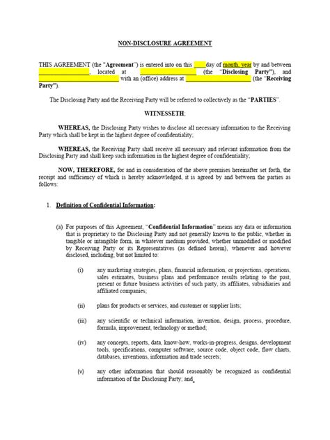 Nda Amended Template Pdf Legal Remedy Confidentiality