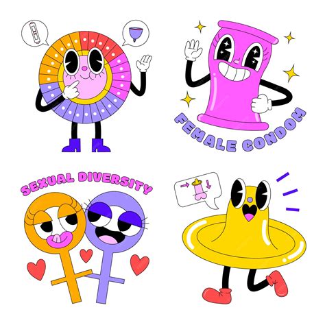 Free Vector Acid Sex Education Stickers Collection