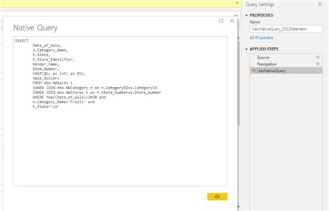 query folding with value nativequery wise data decisions