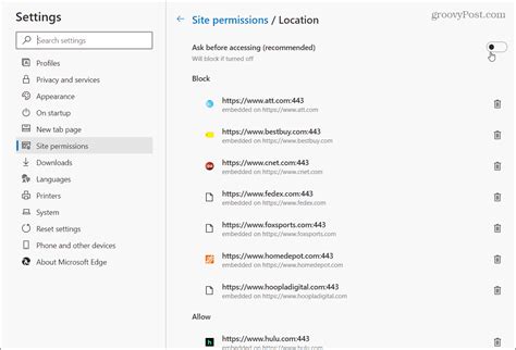 How To Enable Or Disable Site Permissions In Microsoft Edge