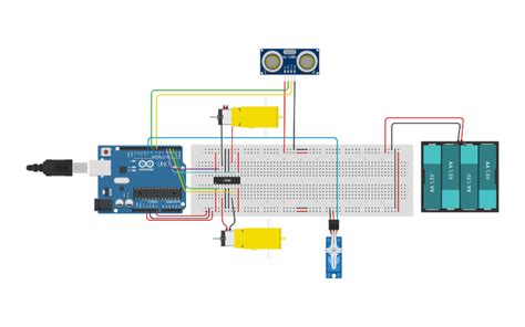 Circuit Design Ultrasonico Con Motores Tinkercad