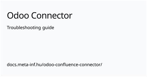troubleshooting guide odoo connector