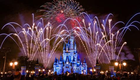 Download Blue Disney Castle Fireworks Wallpaper