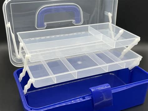 Органайзер пластиковий для зберігання з комірками великий 320х190х145 мм з прозорою кришкою