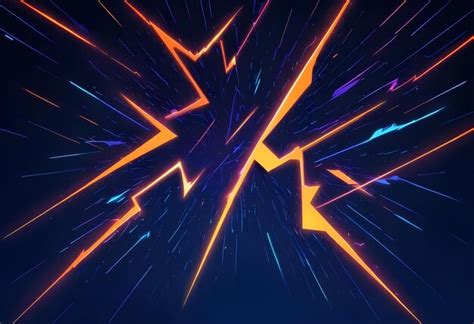 Abstract Geometirc Pattern Lighning Bold Effect In The Dark Background