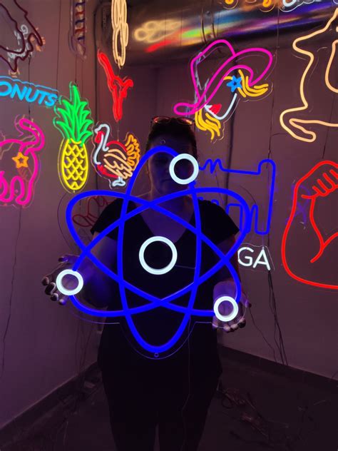 Molecule Neon Sign Atom Neon Light Human Molecule Led Sign Electrons
