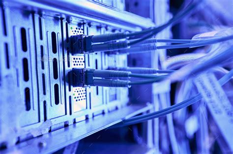 Data Center Network Server Connected To Router Using Ethernet Cables Stock Photo By Svitlanah