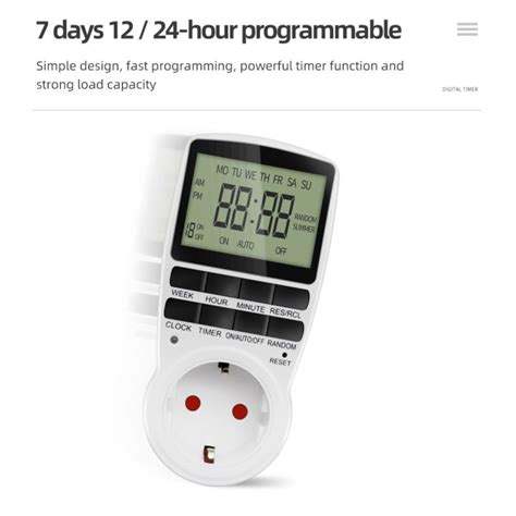 tm02 programmable timing socket 12 24 hours outlet energy saving timer