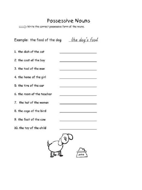 Possessive Case Worksheet Pdf