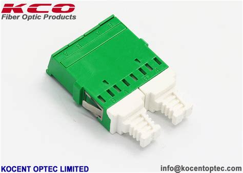 Green Color Quad LC APC Shutter Adapter Singlemode Mid Coupler 4 Ways Chanel