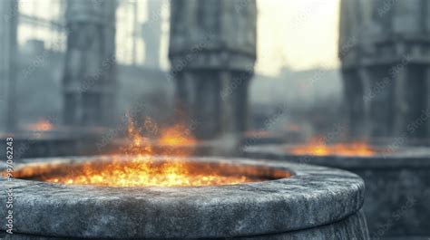 Smelting Operation Techniques Featuring Furnaces And Molten Metal Showcased With A Detailed