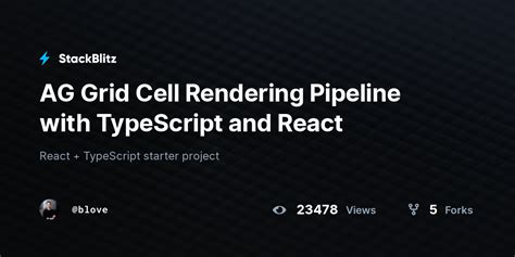 Ag Grid Cell Rendering Pipeline With Typescript And React Stackblitz