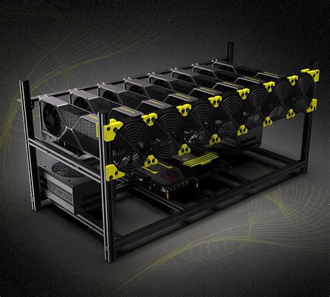 Buy Bbaiy GPU Mining Case Aluminum Stackable Mining Rig Open Air Frame Holder Case With Fan