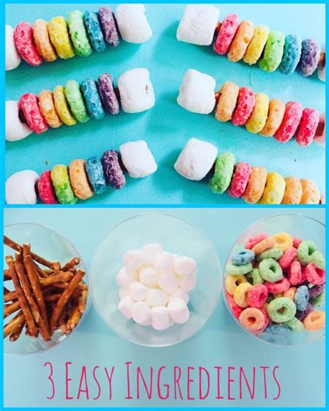 Rainbow Snack Sticks Make With Mini Pretzel Sticks Fruit Loops And Mini Marshamallows A Fun