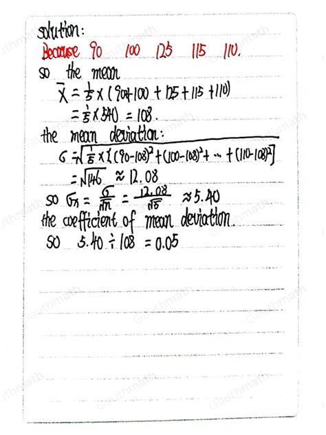 solved from the following data compute mean deviation from mean and