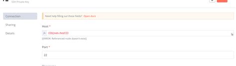 Using Expression For Host Of Ssh Node Fails Questions N8n Community