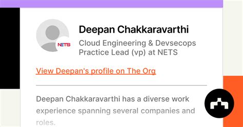 deepan chakkaravarthi cloud engineering and devsecops practice lead vp at nets the org
