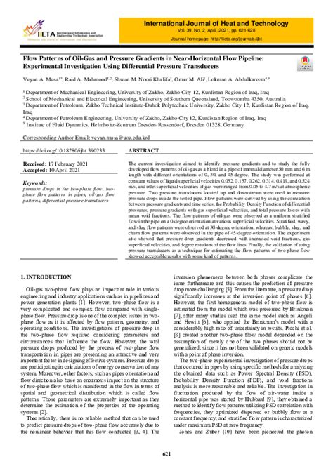 pdf flow patterns of oil gas and pressure gradients in near