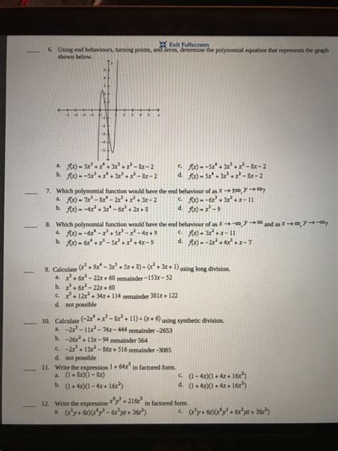 Solved Exit Fullscreen 6 Using End Behaviours Turning