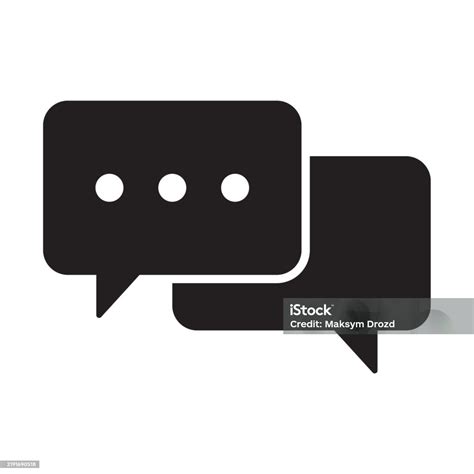 채팅 아이콘을 클릭합니다 말풍선 아이콘입니다 대화 풍선 아이콘입니다 주석 기호 Brand Name Online Messaging Platform에 대한 스톡 벡터 아트 및