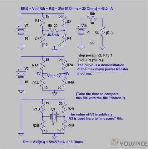Thevenin Theorem Application Youspice