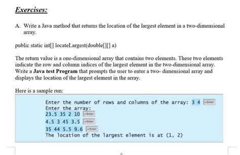 Solved Exercises A Write A Java Method That Returns The