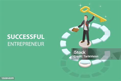 성공적인 기업가의 3d Isometric 플랫 벡터 개념 적 그림 3차원 형태에 대한 스톡 벡터 아트 및 기타 이미지 3차원 형태 개념 겨냥 Istock