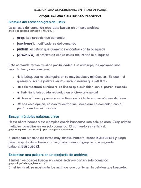 Comando Grep Pdf Archivo De Computadora Informática