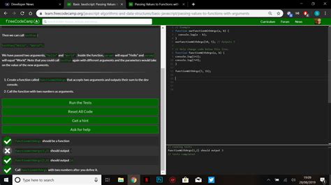 Passing Values To Functions With Arguments Help Javascript The