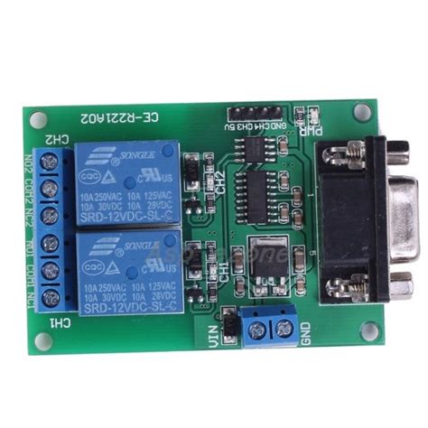 Jual Dc 12v 2 Saluran Rs232 Db9 Serial Relay Control Swit Modul Uart Jakarta Pusat Lariso 66