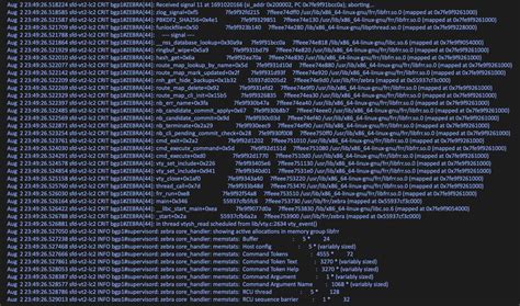 t2 zebra core at route map lookup by name hash get intermittently on