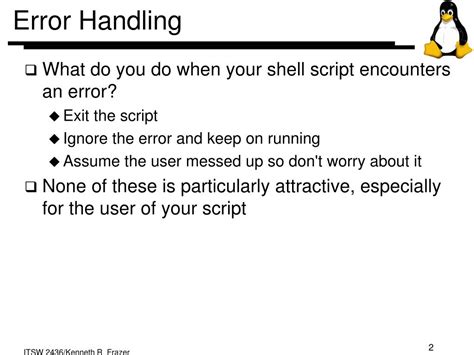 Ppt Shell Error Handling Powerpoint Presentation Free Download Id