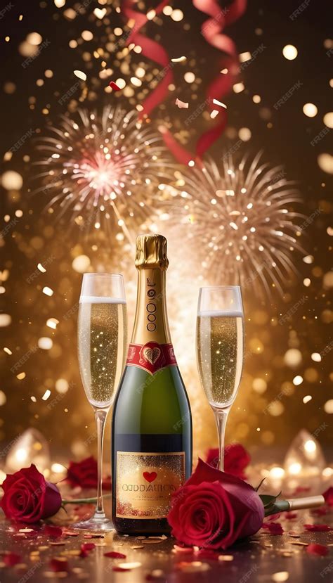 Premium Photo Beautiful Celebration Background With Champagne Bottle