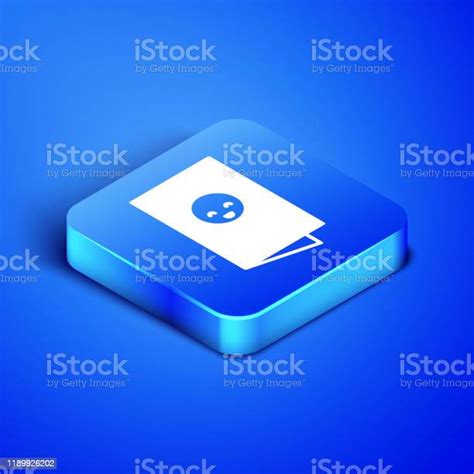 아이소메트릭 베이비 샤워 초대 카드 포스터 인사말 템플릿 황새 아이콘파란색 배경에 격리 생일 파티 카드 파란색 사각형 버튼입니다