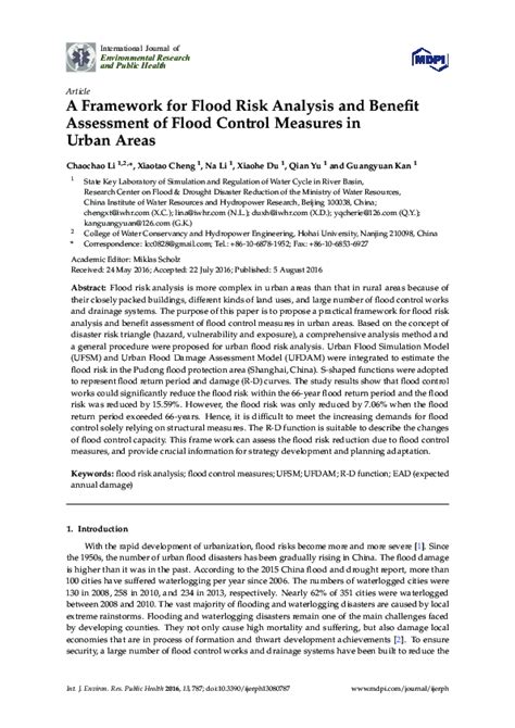 pdf a framework for flood risk analysis and benefit assessment of