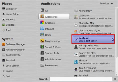 leafpad a minimalistic text editor for linux mint i have a pc
