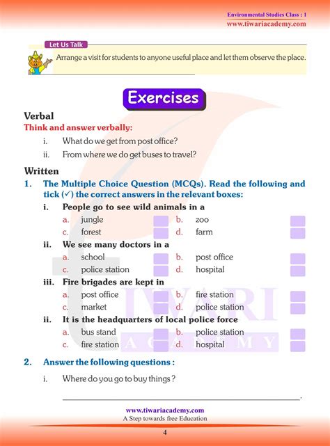 Ncert Solutions For Class 1 Evs Chapter 13 Useful Places