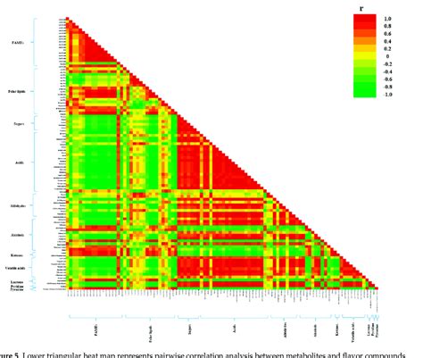 Lower Triangular Heat Map Represents Pairwise Correlation Analysis Download Scientific Diagram