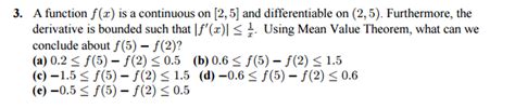 Solved A Function F X Is A Continuous On And Chegg