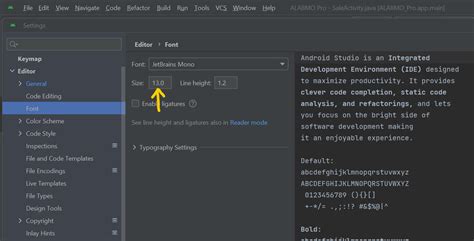 Android Studio How To Increase Editor Font Size Stack Overflow