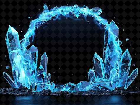 Premium Psd Crystal Cavern Arcane Frame With Sparkling Crystals And