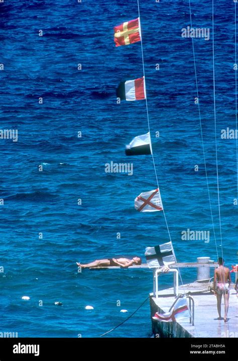 Lakeland Fl August 1955 A Man Lays Out On A Diving Board Before