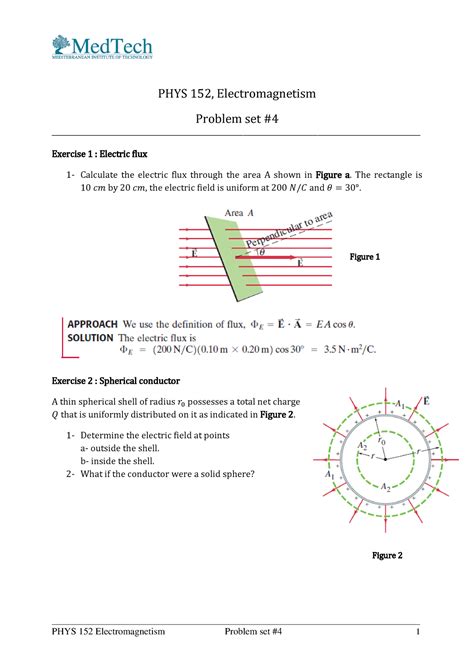 PHYS 152 Chapter 02 Problems Set 4 Solution PHYS 152 Electromagnetism Problem Set 4 Studocu