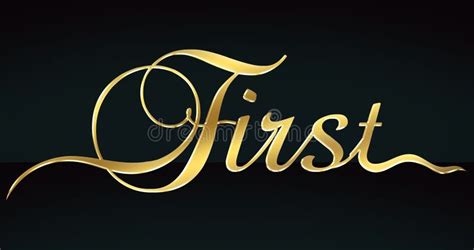 1st In Isolated Golden Letters Stock Illustration Illustration Of