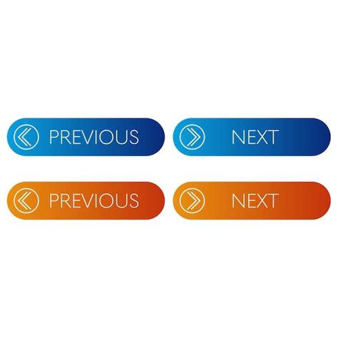 premium vector next buttons set previous buttons